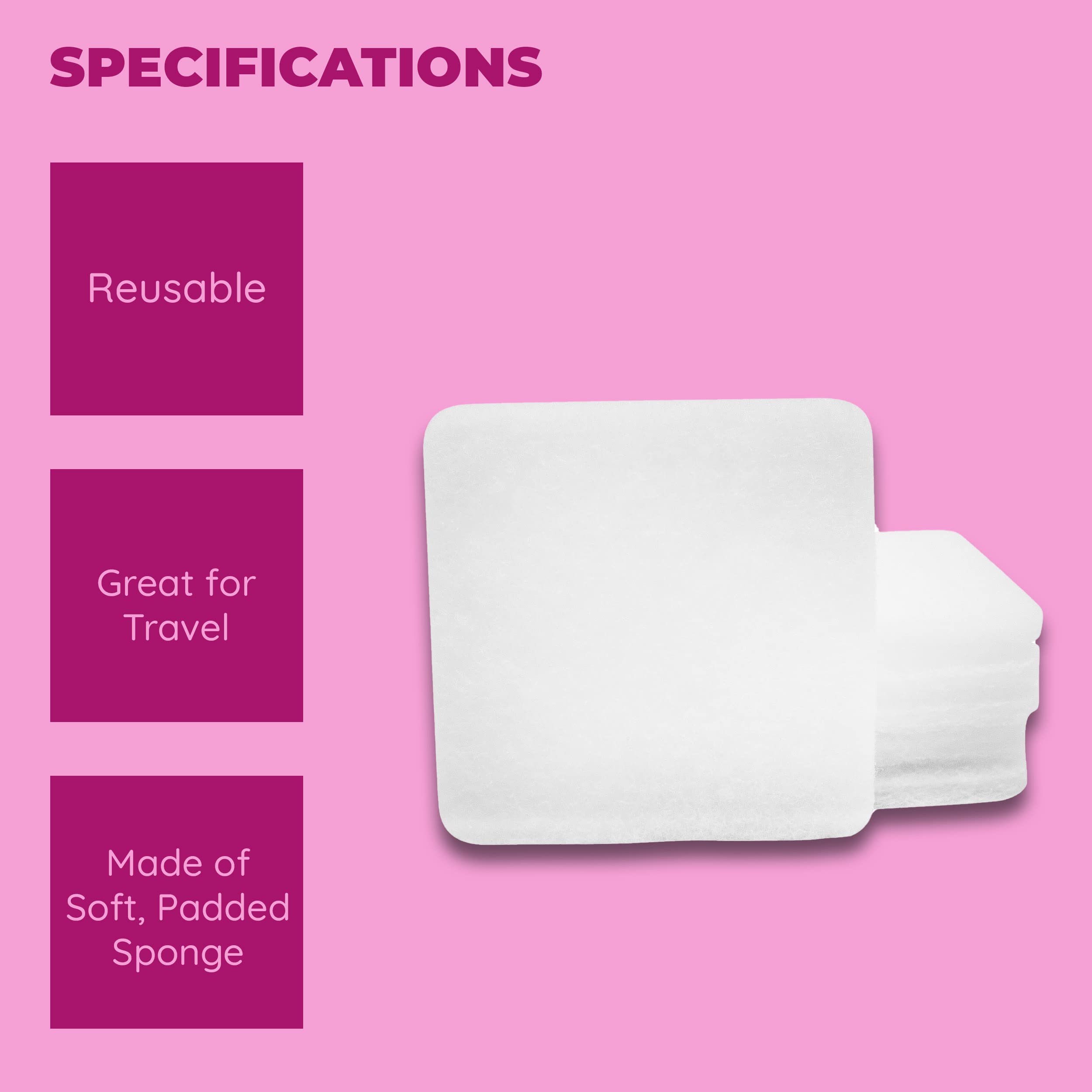 Jacent Mini Exfoliating Sponges: Square Facial Cleansing and Makeup Removal Pads, Suitable For All Skin Types