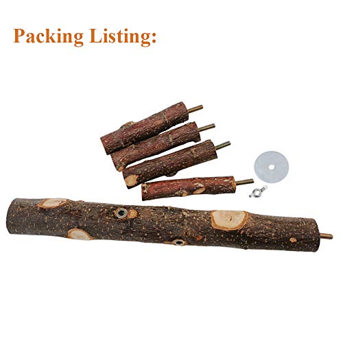 kathson Parrots Perch Natural Fruit Wood Stand Toy Branch Paw Grinding Standing Climbing Toy Cage Accessories for Small and Medium Birds,Parakeets,Lovebirds,African Grey,Cockatiels