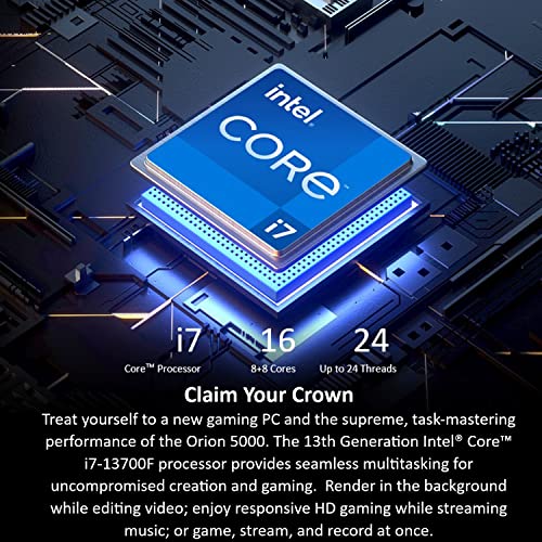 Acer Predator Orion 5000 PO5-650-UR12 Gaming Desktop | 13th Gen Intel Core i7-13700F 16-Core | NVIDIA GeForce RTX 4070 Ti | 16GB DDR5 | 1TB PCIe Gen4 SSD | Intel Wi-Fi 6E | RGB Keyboard & Mouse,Black