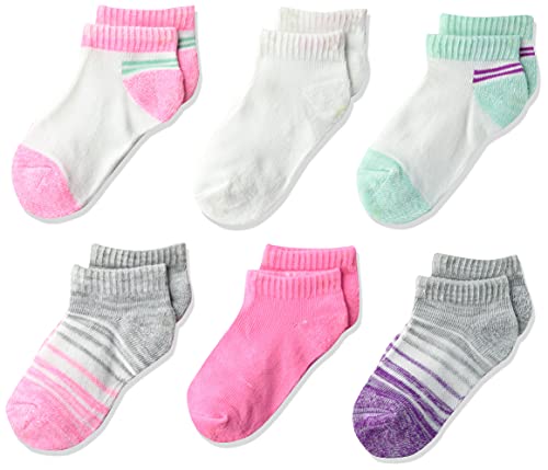Hanes baby girls Lifestyle Comfort Low Cut Socks, 6-pair Pack Socks, Assorted, 4-5T US