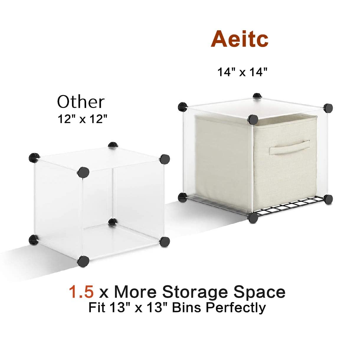 Aeitc 30 Storage Cubes- 14’’x14’’ Cube, More Sturdy (add Wire Panel), DIY Clothes Organizer, Craft Cube Storage with Doors, Bookshelf Units, Toy Storage Cabinets