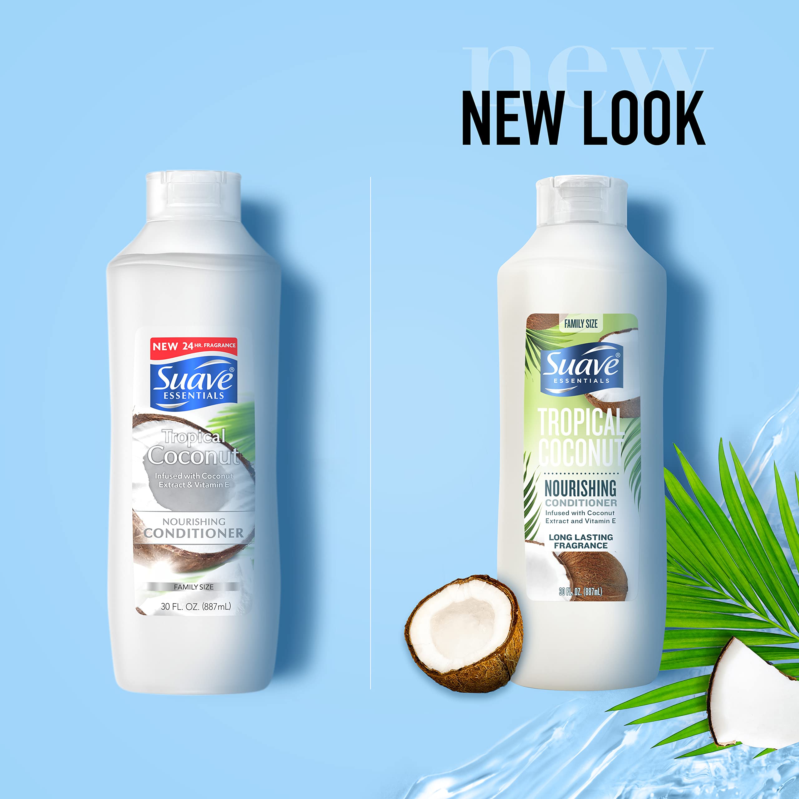 Suave Essentials Nourishing Conditioner for Dry Hair Tropical Coconut Infused with Coconut Extract and Vitamin E 30 oz