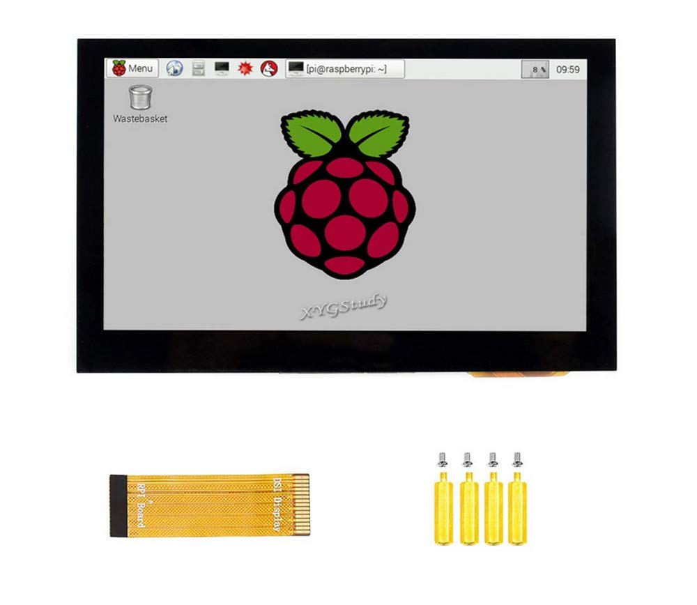 XYGStudy 4.3inch for Raspberry Pi IPS LCD Capacitive Touch Display Screen 800×480 4.3inch IPS Wide Angle MIPI DSI Interface for Raspberry Pi 4 3 2 Model B B+ A+ Raspbian Retropie Ubuntu Driver Free