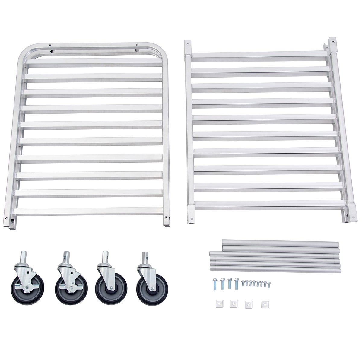 Giantex 20-Tier Kitchen Bun Pan Sheet Rack Aluminum Bakery Rack Home Commercial Kitchen Bakery Cooling Rack w/Wheels 2 Lockable & Open Shelf