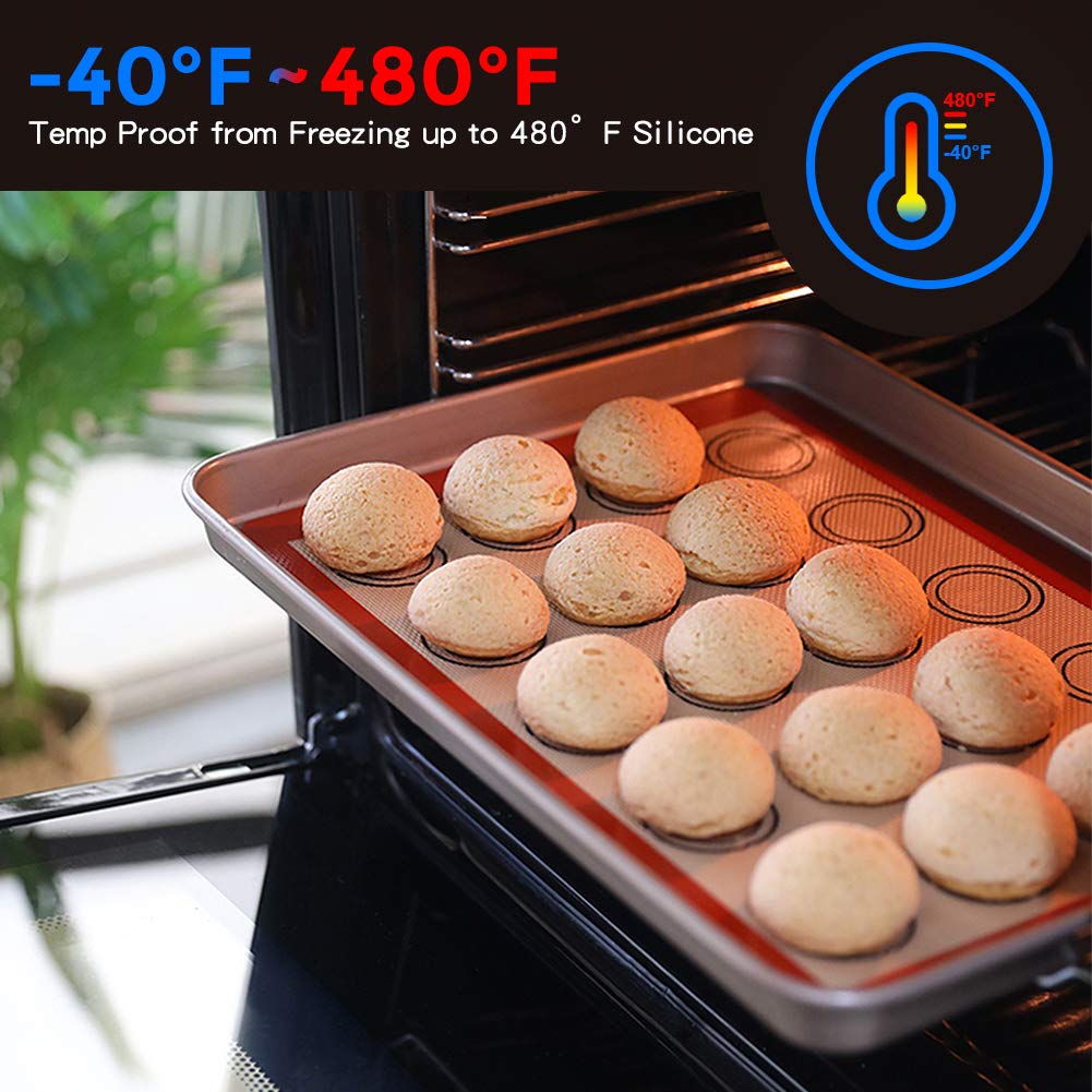 21 Pcs Silicone Macaron Baking Mats Kit Reusable Nonstick Pastry Food Safe for Cookies Macaron and Cake