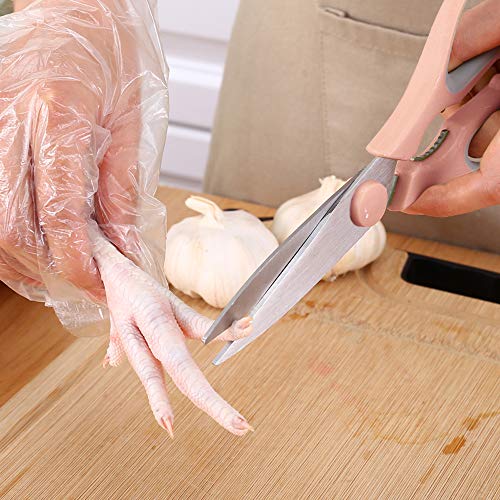 JS Kitchen Scissor 3-Pcs Set,Poultry Shears,Kitchen Cooking Knife Set with Melon Planing Fruit Knife and Peeler for Cutting Poultry, Chicken, Meat, Herbs, Vegetables and Fish.