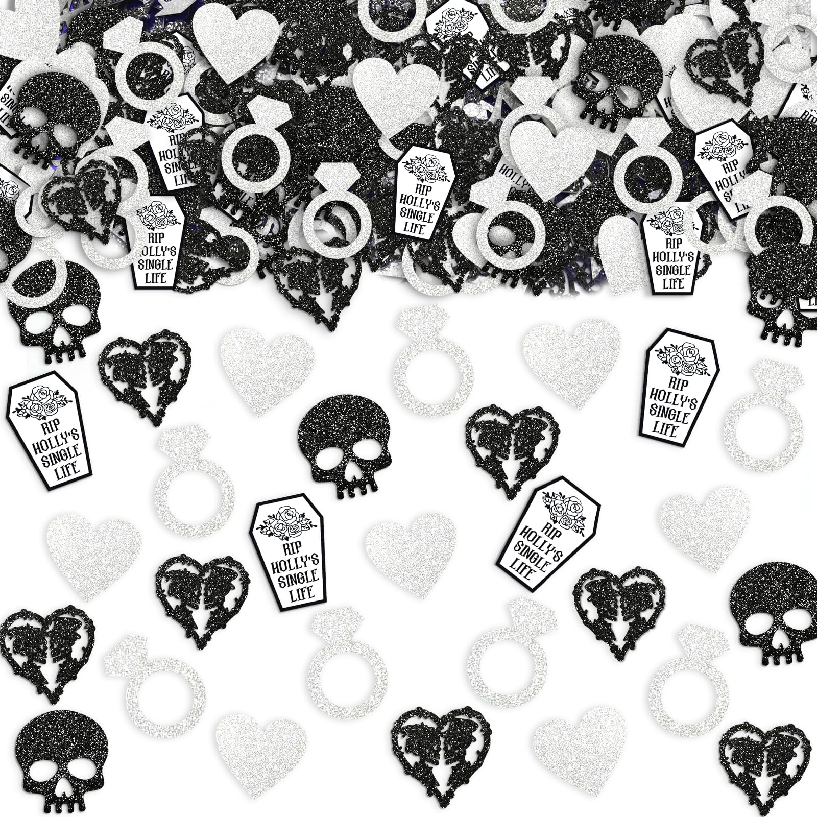 200Pcs Bride or Die Confetti Bride or Die Bachelorette Party Decorations Rip Single Life Confetti for Till Death Do Us Party Bachelorette Decorations Glitter Paper Confetti Decor