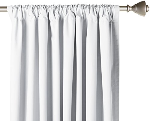 Amazon Basics Blackout Curtain Set - 52''x 63'', White, 4-Pack