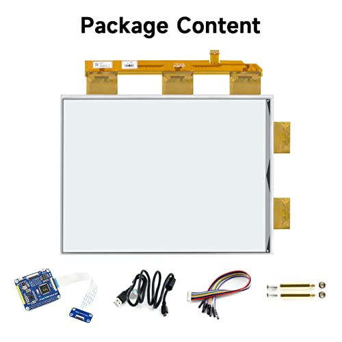Waveshare 13.3inch E-Paper E-Ink Display HAT Compatible with Raspberry Pi4B/3B+/3B/2B/B+/A+/Zero/Zero W/WH/Zero 2W 1600×1200 Pixels Black/White 2-16 Grey Scales USB/SPI/I80 Supports Partial Refresh