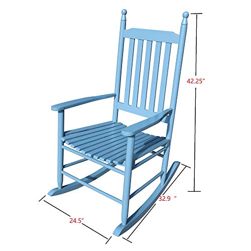 Aoyom Relax in Style with Our Beautifully Designed Rocker Chair - Perfect for Balconies, Porches, and More (Blue)