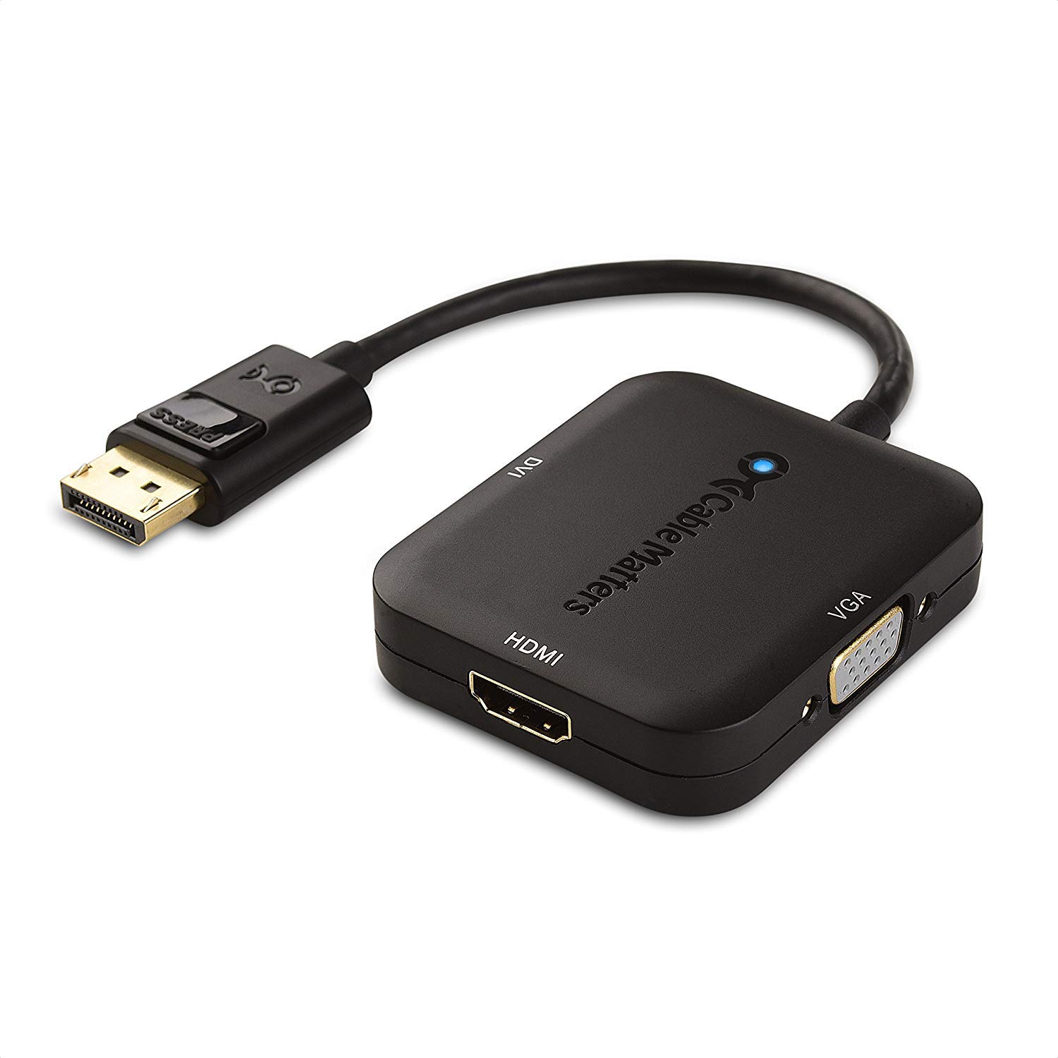 Cable Matters DisplayPort to HDMI Adapter with VGA and DVI 3-in-1 Adapter - Supporting 4K Resolution via HDMI