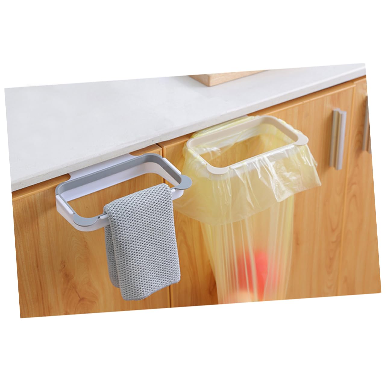 JOINPAYA Cabinet Door Bag Holder Hanging Garbage Bags Rack dustbin cage Trash can Bracket Desk Garbage Bag Holder Garbage can Kitchen Trash Bag Holder Hanging Trash Bag Holder Panda Drawer