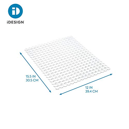 iDesign Orbz PVC Plastic Sink Grid, Non-Skid Dish Protector for Kitchen, Bathroom, Basement, Garage, 12" x 15.5" - Clear