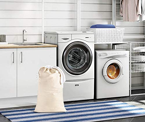 COTTON CRAFT Extra Large Laundry Bags - Heavy Duty Cotton Canvas Drawstring Closure Washable Laundry Bag - Back to School Travel College Dorm Basket Hamper Liner Toys Clothes Organizer Sack -XL 28x36