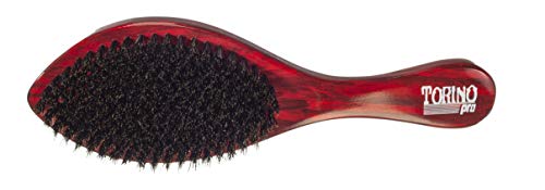 TORINO PRO WAVE BRUSHES BY BRUSH KING Wave Brush #11- Medium Soft Curve Wave Hair Brush for Men, 100% Boar Bristles, Great for Fresh Cuts and Thinning Hair, For 360 Waves