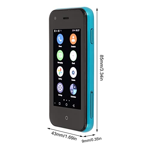 3G Smart Phone, 1GB RAM 8GB ROM Mini Cell Phone 700 MAh Battery Support 2.4G WiFi Multi Language Support Bluetooth for Daily (Blue)