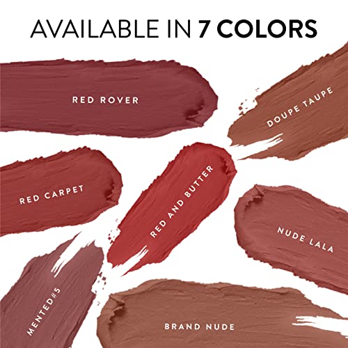 Mented Cosmetics Nude Lipstick for Women, Matte Long-Lasting Lip Stick, 24 Hour Stay Moisturizing Vegan, Paraben & Cruelty-Free, Enhances All Complexions, Perfect for Everyday Makeup, Red Rover
