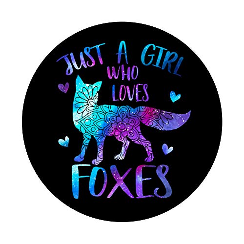 Just a Girl Who Loves Foxes Galaxy Space Cute Fox Girls Gift PopSockets Grip and Stand for Phones and Tablets