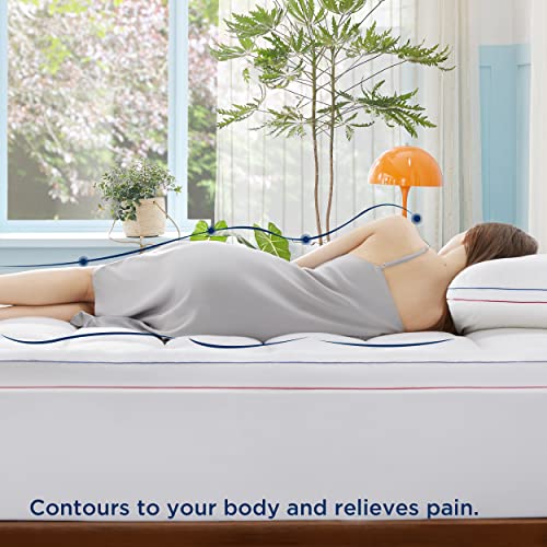 Bedsure Mattress Topper Full Size - Extra Thick Cooling Mattress Pad Cover with 8-21" Deep Pocket, Plush Soft Pillow Top Bed Topper for Back Pain, Overfilled Down Alternative Filling, White
