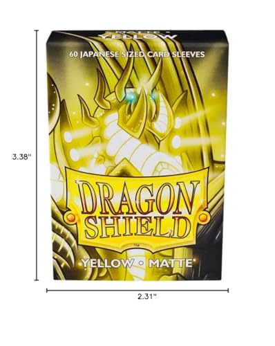 Arcane Tinman Dragon Shield Japanese Size Sleeves – Matte Yellow 60CT - Card Sleeves Smooth & Tough - Compatible with Pokemon, Yugioh, & More– TCG, OCG,ART11114