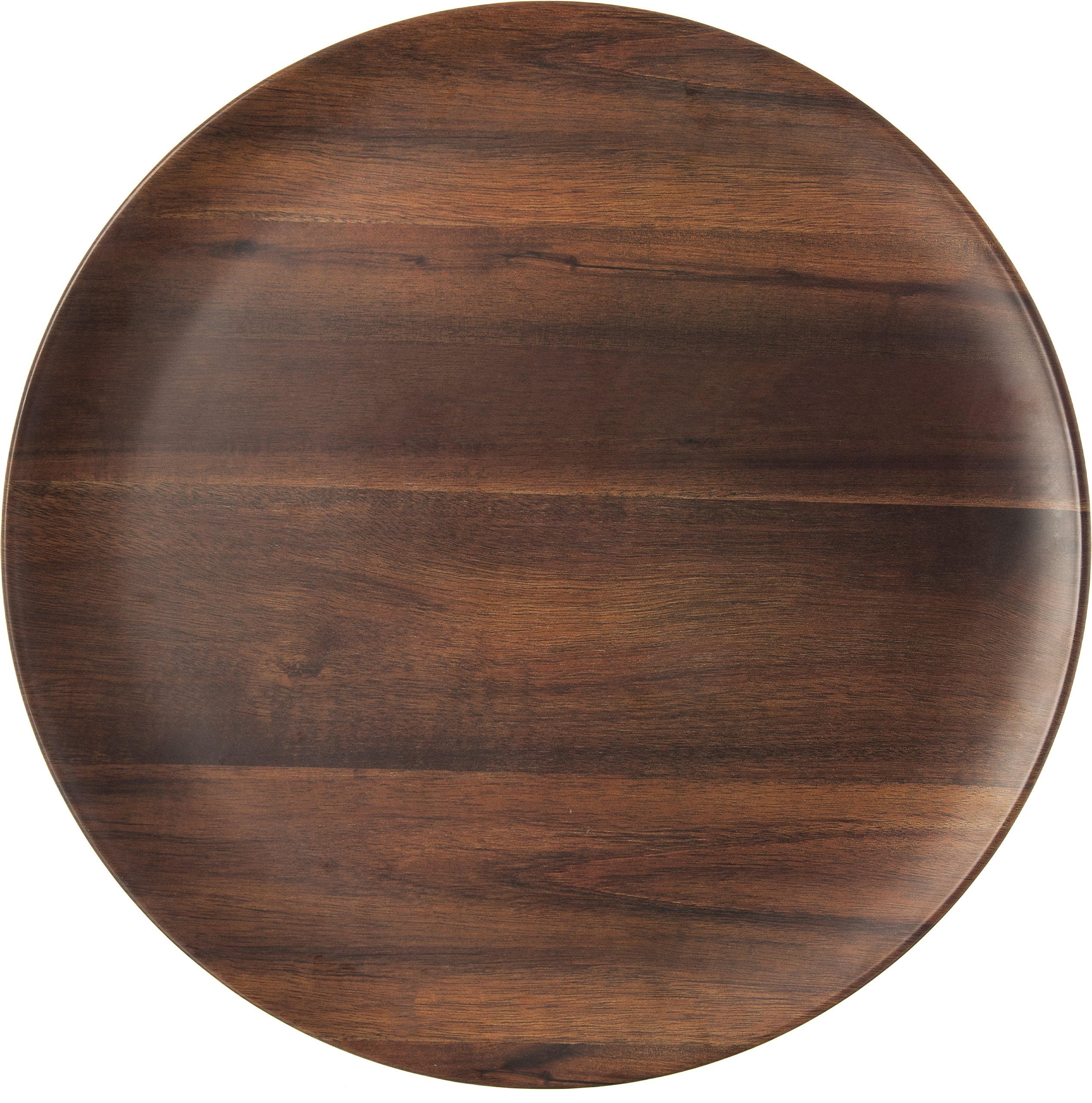 Carlisle FoodService Products Epicure Plastic Round Platter, 18 Inches, Dark Woodgrain