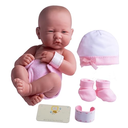 8 piece Layette Baby Doll Gift Set | JC Toys - La Newborn Nursery | 14" Life-Like Doll w/ Accessories | Pink | Ages 2+