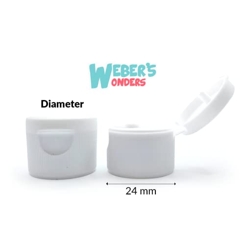 24/410 White Replacement Flip-Top Dispensing Caps - for Squeeze Bottles - Neck Diameter 24mm (96)