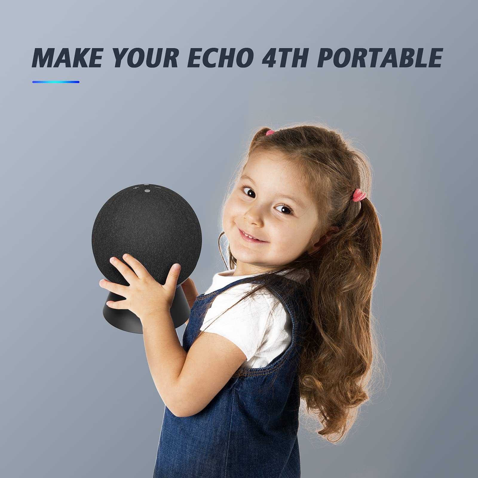 Battery Base for Echo 4th Generation(NOT Echo dot, Cirtek Portable Alexa Echo Battery Base,Large Capacity Battery Long Playtime,Indicator Light Can Be Turn Off (Not Include Echo 4th)