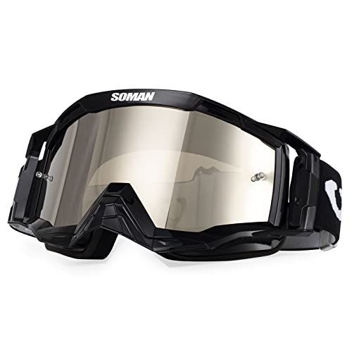 ATV Goggles for Adult, Dirt Bike Dirtbike Goggles for Men Women Adult Kids for Motocross ATV UTV Anti UV (Black)