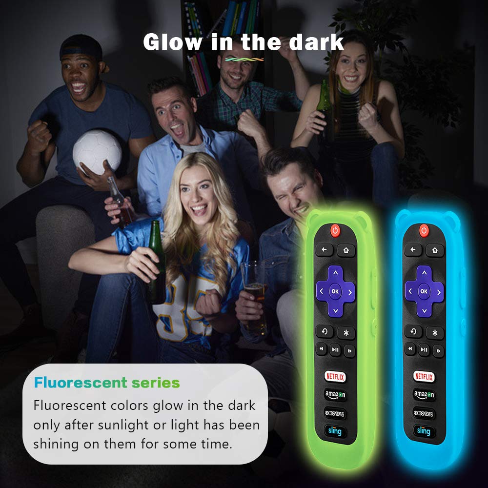 3 Pack TV Remote Case for TCL Roku TV RC280 Remote Control, Silicone Protective Controller Skin Lightweight Shockproof TCL Roku TV Remote Cover Cute Ear Shape Anti Slip Universal Replacement Sleeve