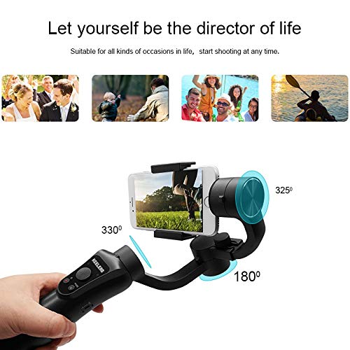 3-axis Handheld Gimbal for Action Cameras on Smartphones, with Focus Zoom and Zoom Functions (Color : Option 7)