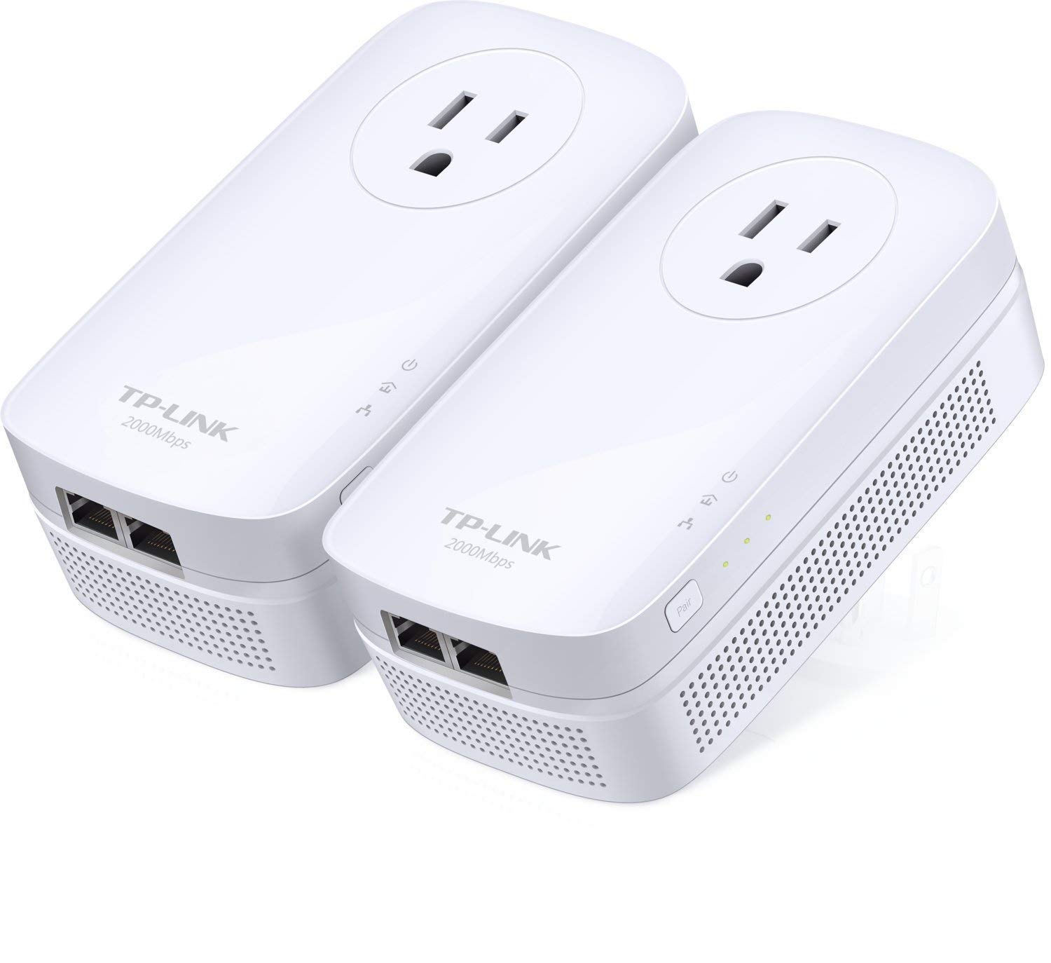tp-link AV2000 Mbps Powerline Ethernet Adapter - Gigabit Port, Ethernet Over Power, Plug&Play, Power Saving, MU-MIMO, Noise Filtering(TL-PA9020P KIT) (Renewed)