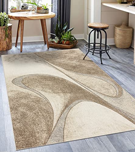 LUXE WEAVERS Tower Hill Abstract Beige 5x7 Area Rug