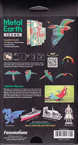 Fascinations Metal Earth Premium Series Jubilee Macaw Parrot 3D Metal Model Kit