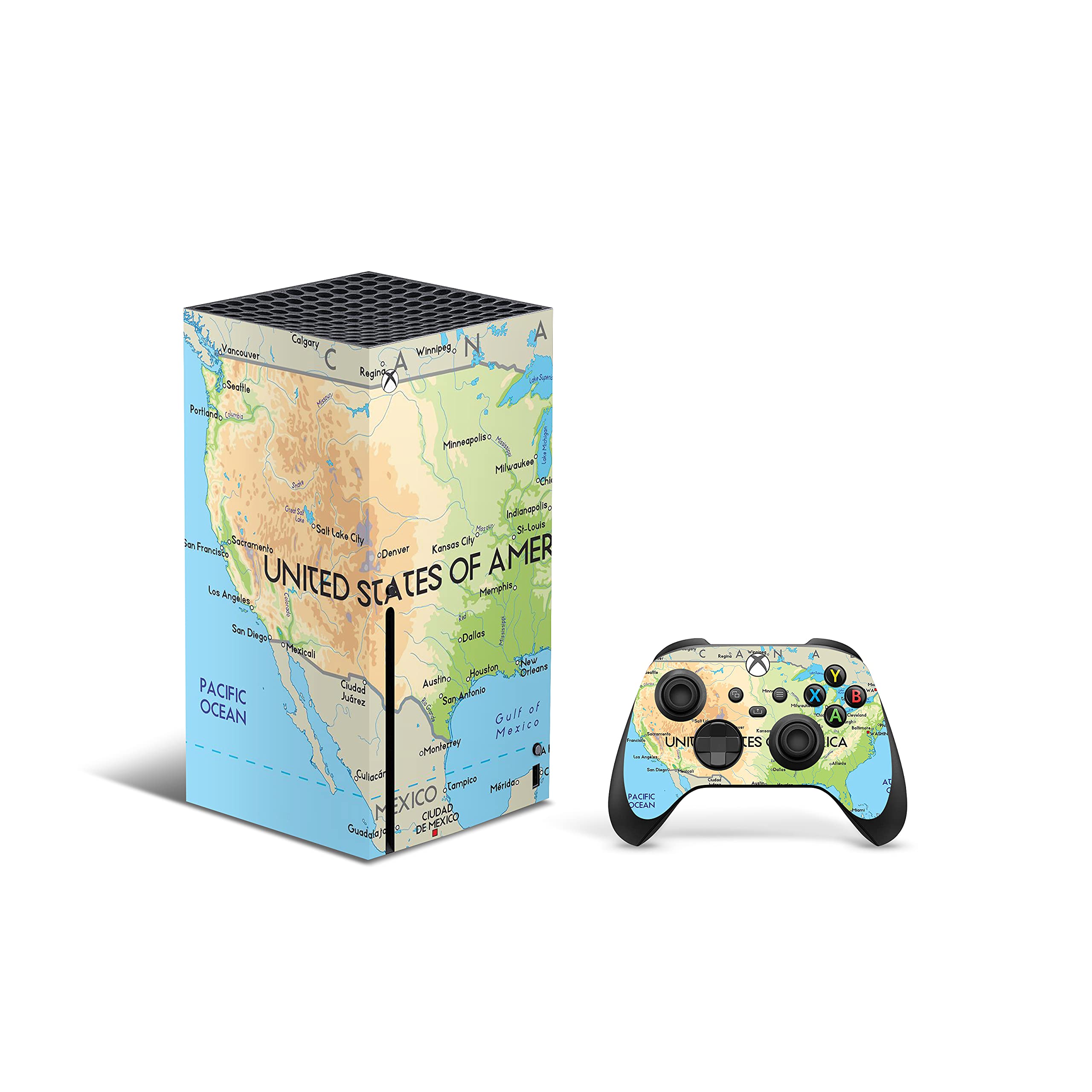 ZOOMHITSKINS Compatible with X1 Series X, Map America USA, Durable, Bubble-Free, Made in USA