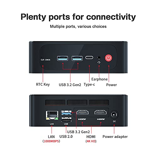 Beelink Mini PC, Mini Computer AMD Ryzen 5 5500U(up to 4.0GHz) 7nm, 6C/12T, 16GB DDR4 RAM 500GB NVME SSD, HDMI|Type-c|Wi-Fi 6|RJ45|Bluetooth 5.2 Office Mini Computer