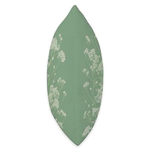 Aesthetic Designs by Moshitaishi Sage Green Botanical Flower Minimalist Pastel Mint Aesthetic Throw Pillow, 16x16, Multicolor