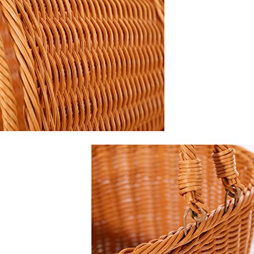 Alipis Sundries Flower S Shape Store Shopping Bincookie Lid with Party Wicker Wine Light Practical Woven Vase Organizer Bags Household and Willow Bamboo Candy Vegetable Bin Easter Bread