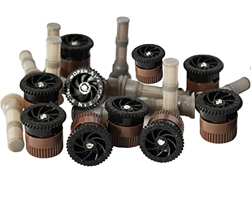 Pop-up Sprinkler Head 0-360 Degree Adjustable Replacement Nozzle 8 VAN (Variable Arc Nozzle) 8 feet radius, for Garden Lawn and Golf Irrigation universally compatible with all major brands. Pack of 10
