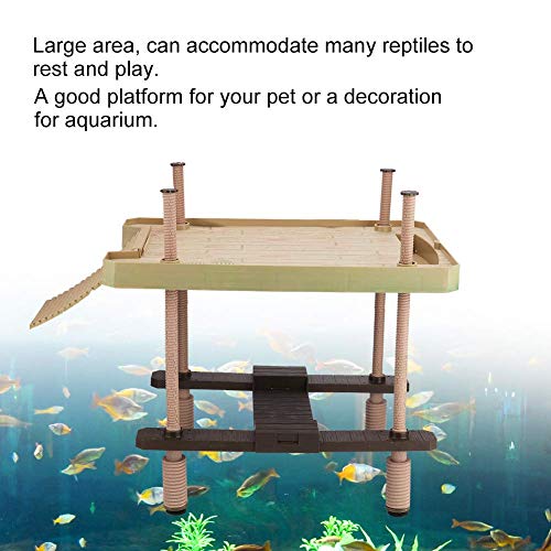 Hffheer Reptile Basking Platform Tortoise Sunbathe Pier Aquarium Float Basking Platform Reptile Climbing Ramp Hammock Fish Tank Sunbathe Accessories