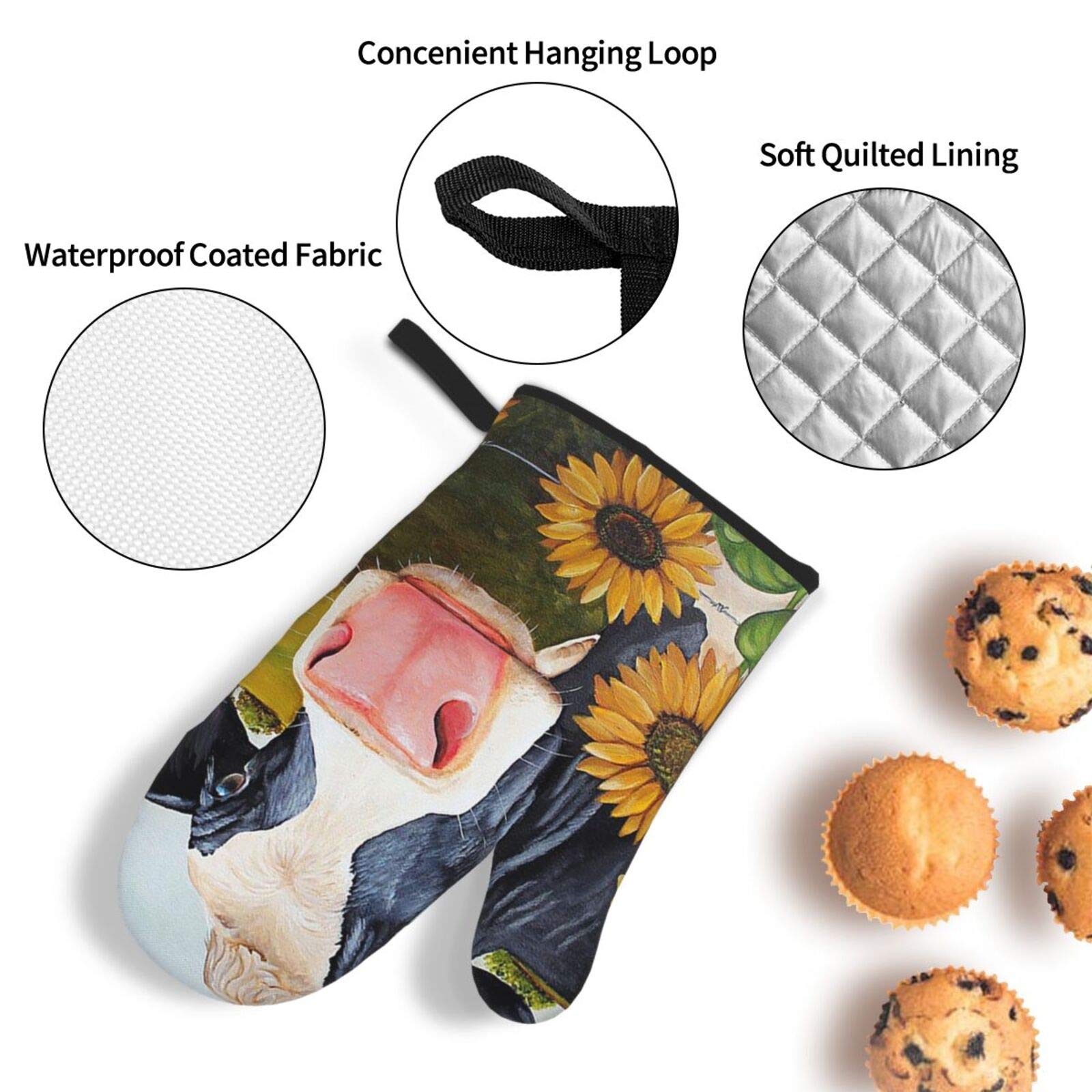 4pcs Oven Mitts and Pot Holders Set,Heat Resistant Oven Glove,Heat Resistant Pot Holders ,for Cooking Baking BBQ Kitchen Sets (Style 2)