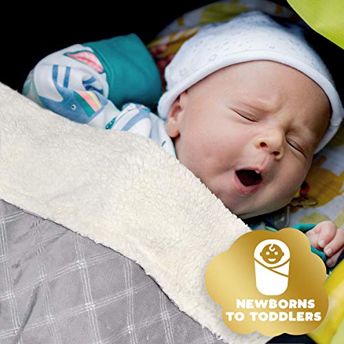 Sherpa Fleece Baby Blanket Reversible - Breathable Microfiber Plush Receiving Blanket- Great Throw Blanket for Cribs, Strollers, Baby Car Seat Travel, Indoor & Outdoor Use - 30β x 40β