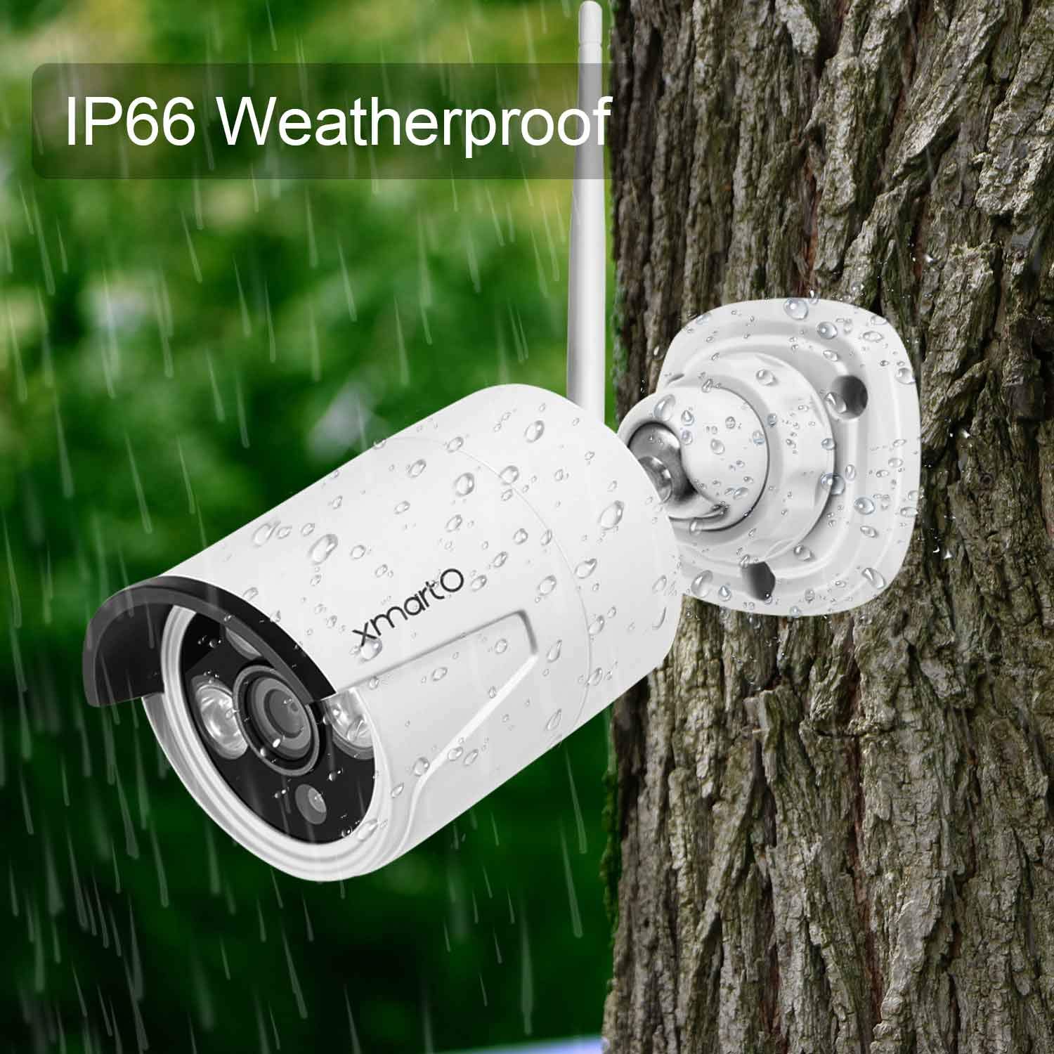 xmartO WB2024-W 2K 3MP Super HD WiFi Home Security Camera with Built-in Microphone (add-on Camera with 3.6mm Lens,Pack of 2, Requires 5MP NVR to Work)