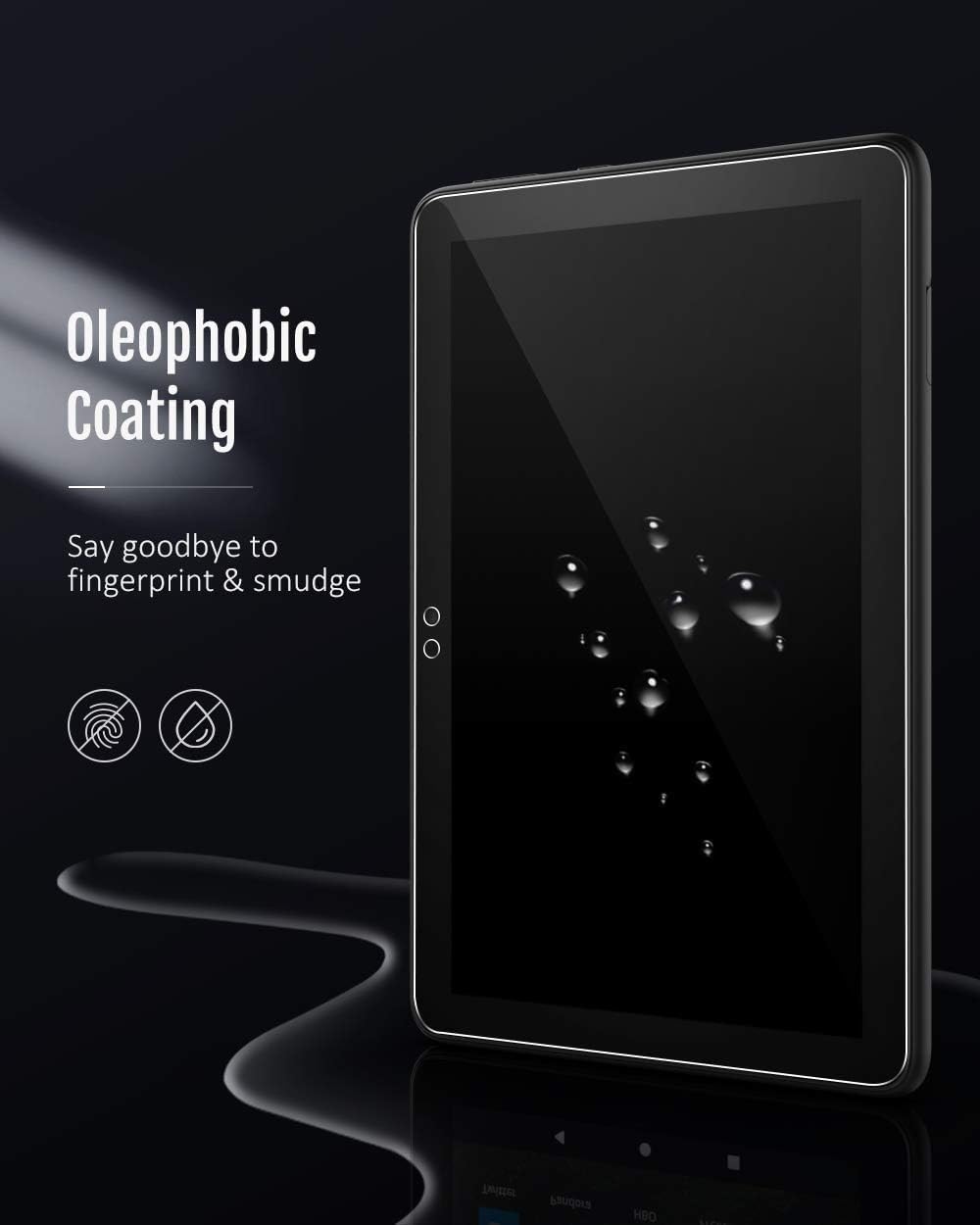 MoKo Screen Protector Fits Amazon Fire HD 8 & 8 Plus Tablet (12th Generation/10th Generation, 2024/2022/2020 Release) 8", Anti-Scratch 9H Hardness HD Clear Tempered Glass Screen Film - Clear