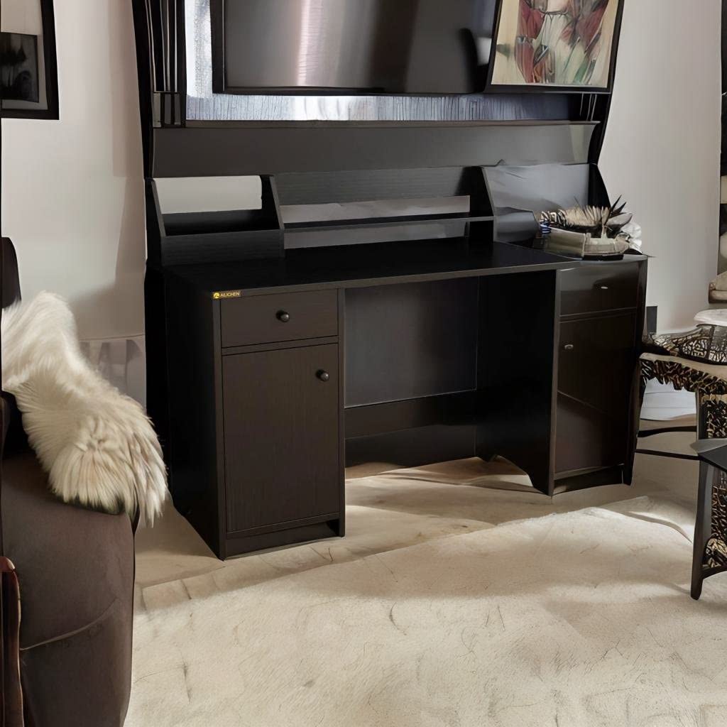 ALISENED Computer Desk with Drawers and Hutch,Small Home Office Desk,Wood Desk Executive Desks with Storage Shelf, Writing Desk with File Drawer for Bedroom Small Space
