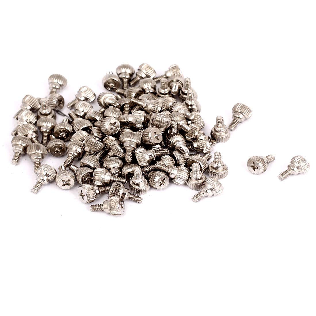 New Lon0167 100pcs M3.5x6mm Featured Male Thread Nickel reliable efficacy Plated Computer Desktop PC Case Thumb Screws(id:b05 f0 65 321)
