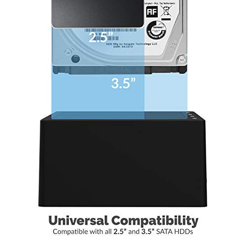 SABRENT Docking Station SSD/External Hard Disk/HDD 2.5/3.5 inch, USB 3.2 Gen 1, 4 Slots for SSD/HDD, with Power Supply and Fan, for SATA SSD/HDD, with 4 Separate ON/Off switches (DS-U3B4)