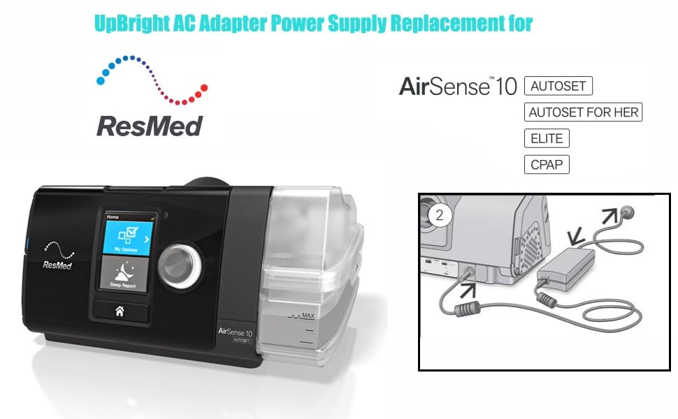 OEM 90W UL Testing Certification 24V 3.75A AC/DC Adapter Compatible with ResMed Airsense 10 Air Sense S10 AirCurve 10 Series CPAP BiPAP Machines Medistrom Pilot-24 Lite Battery Backup Power Supply