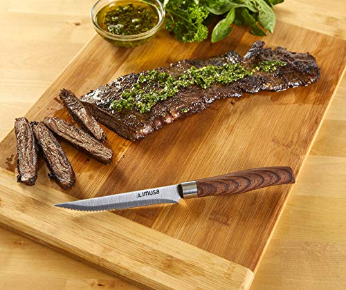 Imusa USA IMU-73056 4.5" Stainless Steel Steak Knife with Woodlook Handle