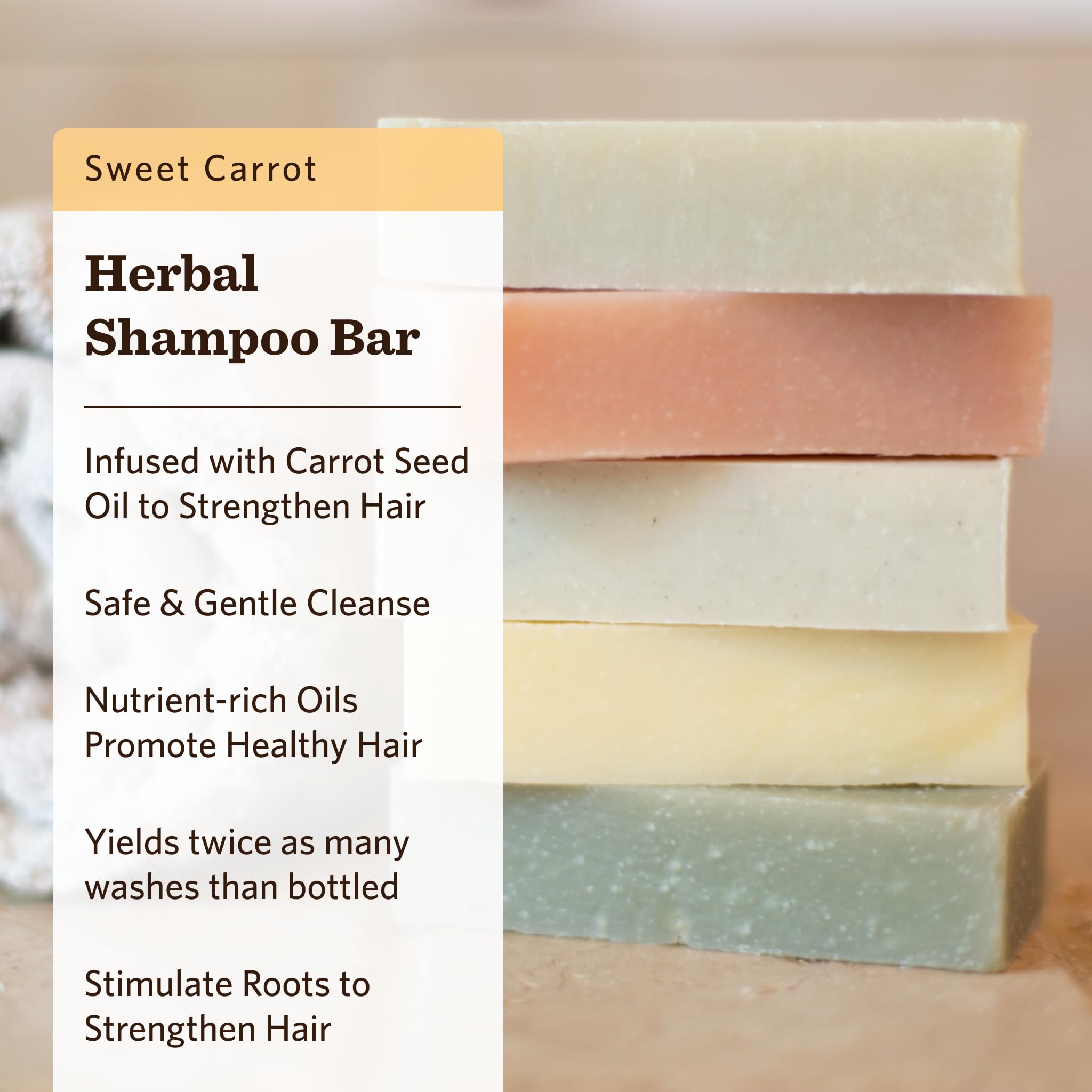Moon Valley Organics HERBAL SHAMPOO BAR - SWEET CARROT (2PACK)